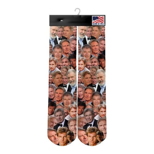 Harrison Ford Socks - Custom Celebrity Gift- Harrison Ford Fan Socks ...